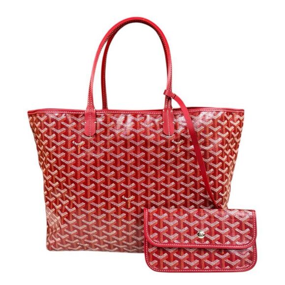 Goyard | Bags | Goyard Saint Louis Pm Tote Bag Pvc Coated Canvas Red ...